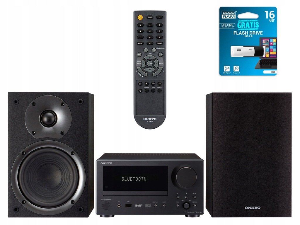 ONKYO CS-375D MINI-WIEŻA Bluetooth USB DAB+ CZARNY - 7018920292 - oficjalne archiwum Allegro