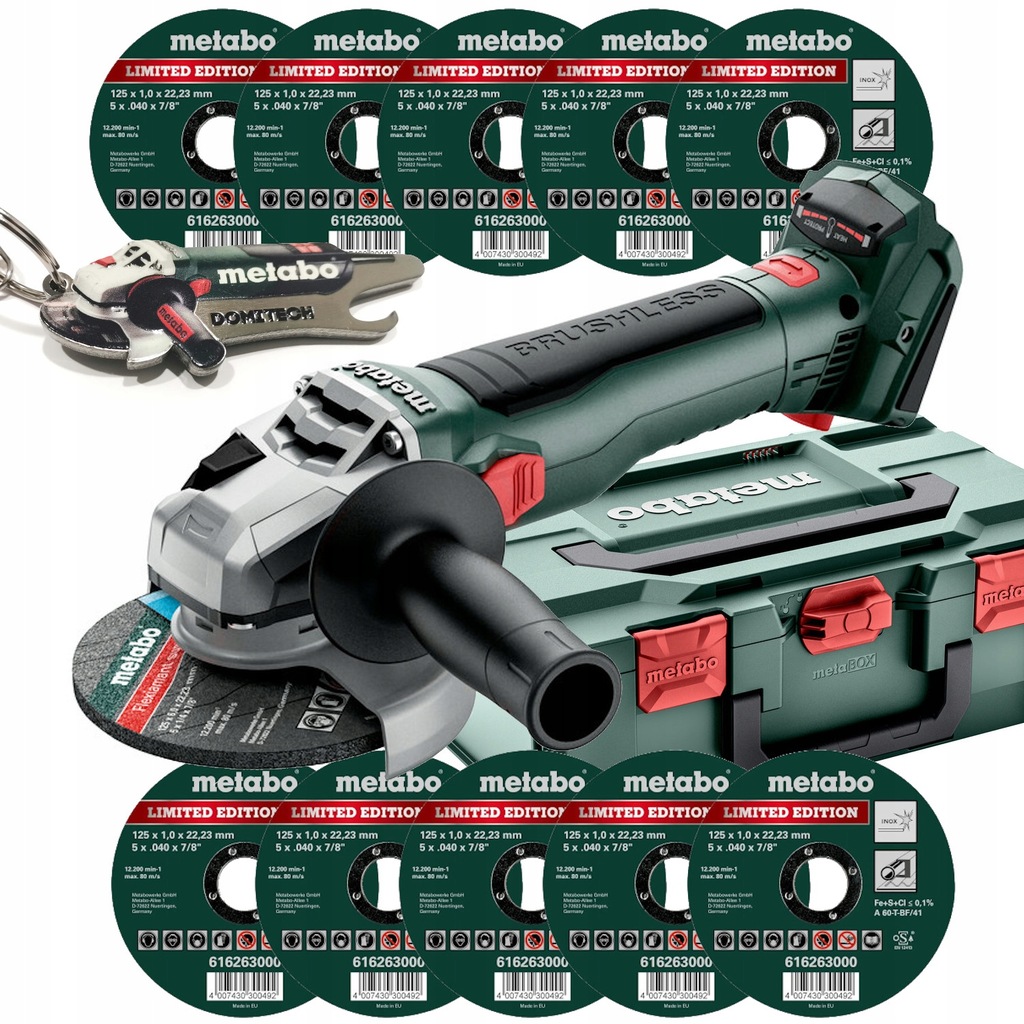 SZLIFIERKA KĄTOWA METABO W 18 LT BL 11-125 WALIZKA - 12269684162 - oficjalne archiwum Allegro