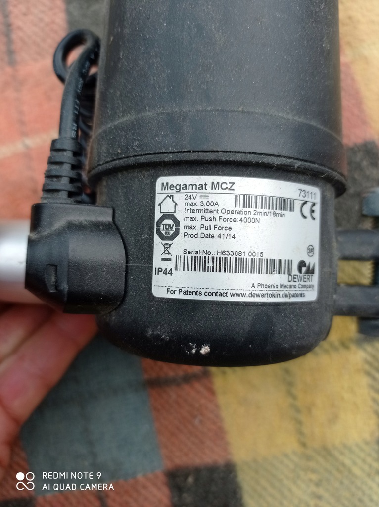 Siłownik DEWERT Megamat MCZ 73111 54-74 cm 4000N - 10952555187 ...