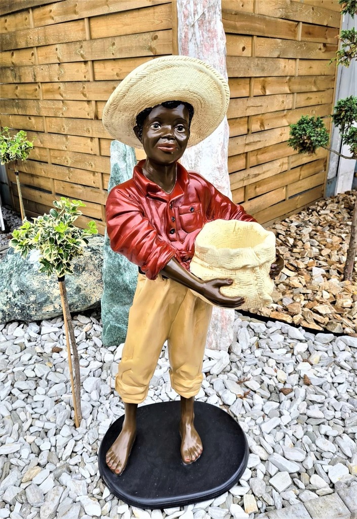 FIGURKA OGRODOWA - DUŻY MURZYN Z KOSZEM - 6705043480 - oficjalne ...