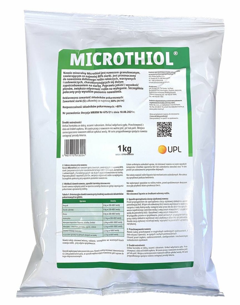 Microthiol 80 WG 1kg dolistny nawóz siarkowy - 12056469809 - oficjalne ...