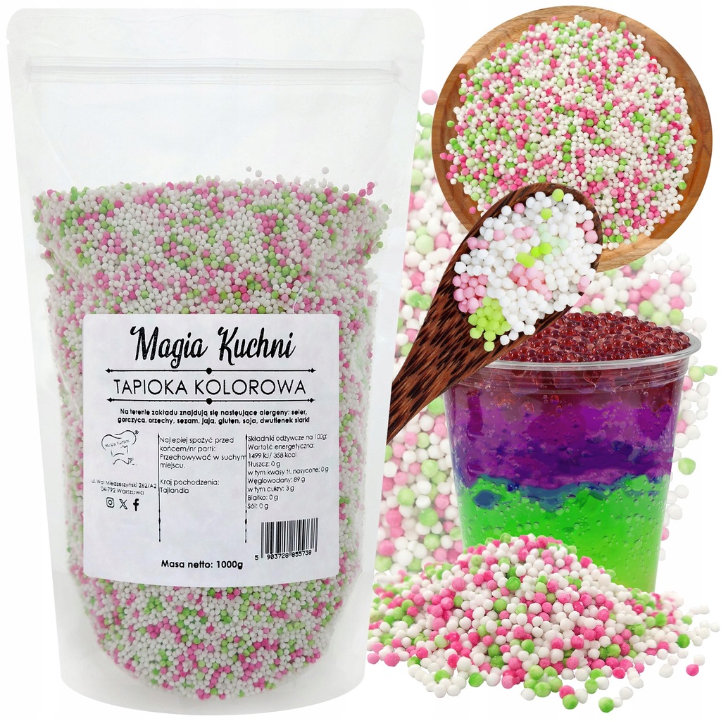 Tapioka KOLOROWA 1kg GRANULKI mix KULKI z MANIOKU - 13252927295 - oficjalne archiwum Allegro