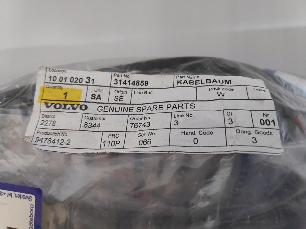 VOLVO XC60 S60 WIĄZKA ELEKTRYCZNA HAKA 31414859 - 9106859222 ...