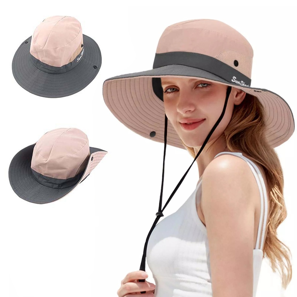 KAPELUSZ PRZECIWSŁONECZNY DAMSKI OCHRONA UV Z SZEROKIM RONDEM NA LETNI - 17154496054 - oficjalne ...