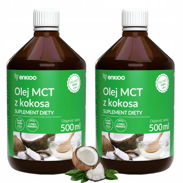 Olej MCT Z KOKOSA kokosowy C8+C10 KETO 2x500ml Kwas kaprylowy i kaprynowy - 13988786995 ...