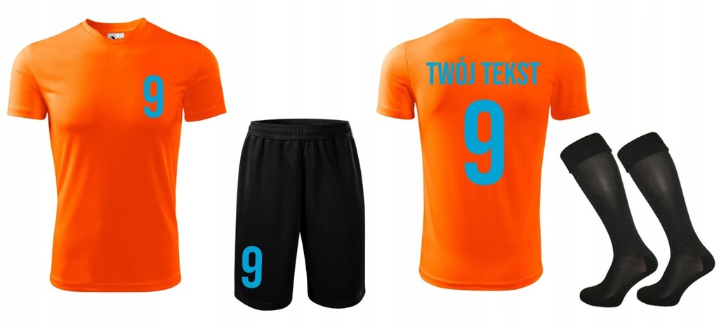 STRÓJ PIŁKARSKI Z WŁASNYM NADRUKIEM NAPISEM WF 158 PREZENT DLA DZIECKA ...