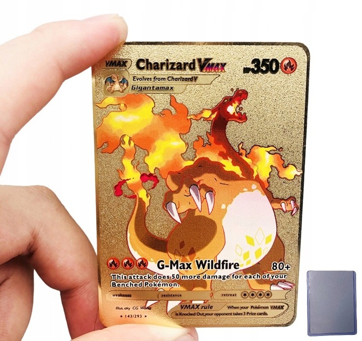 ZŁOTA KARTA POKEMON Charizard Metalowa KARTA - 11997078421 - oficjalne archiwum Allegro