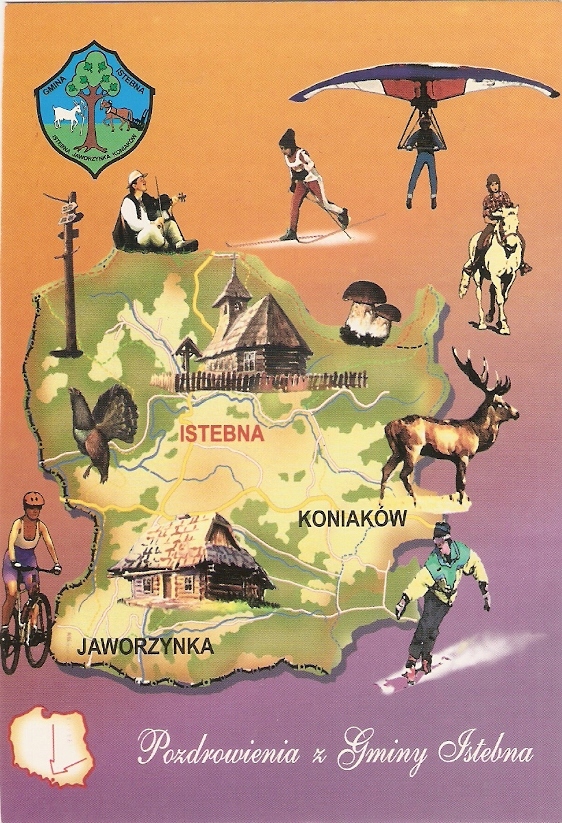 ISTEBNA - KONIAKÓW - JAWORZYNKA - MAPA + HERB 2000 - 9442233109 ...