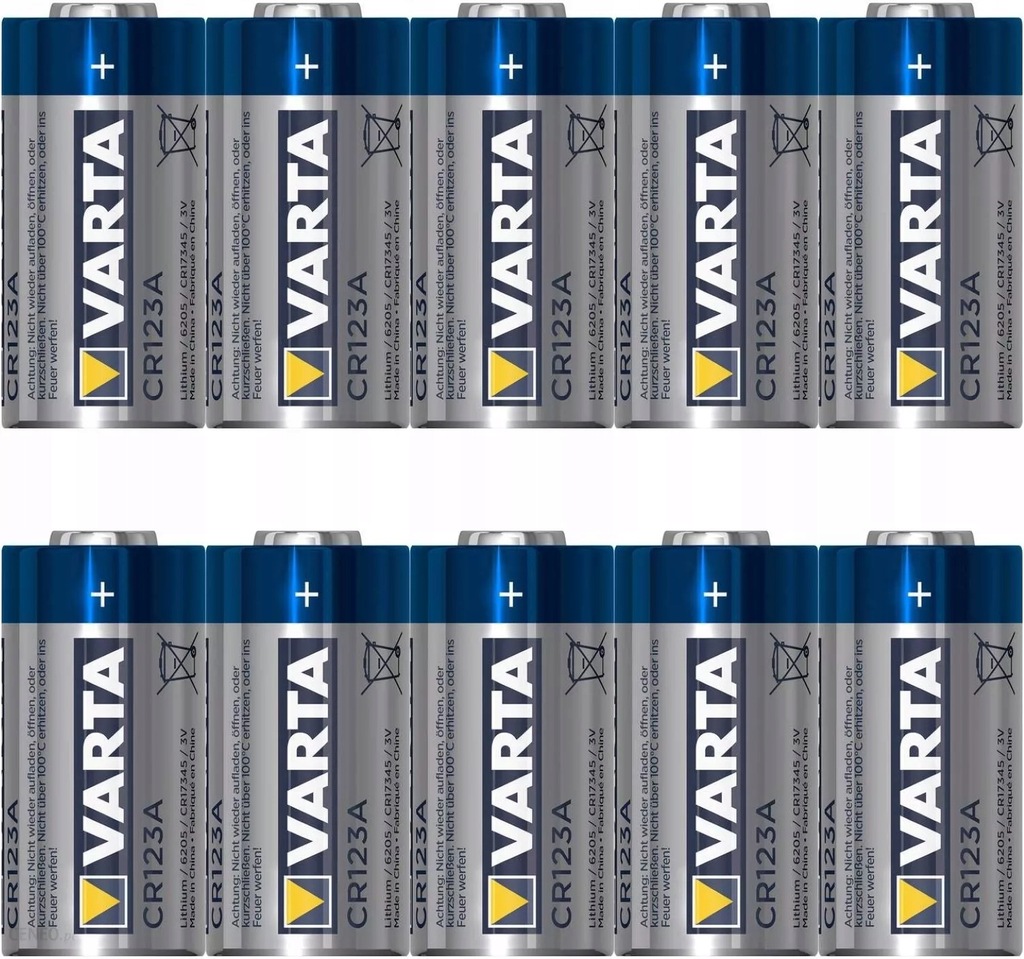 VARTA 10 X CR123A 3V 6205 PHOTO BATERIA LITOWA - 13187380941 ...