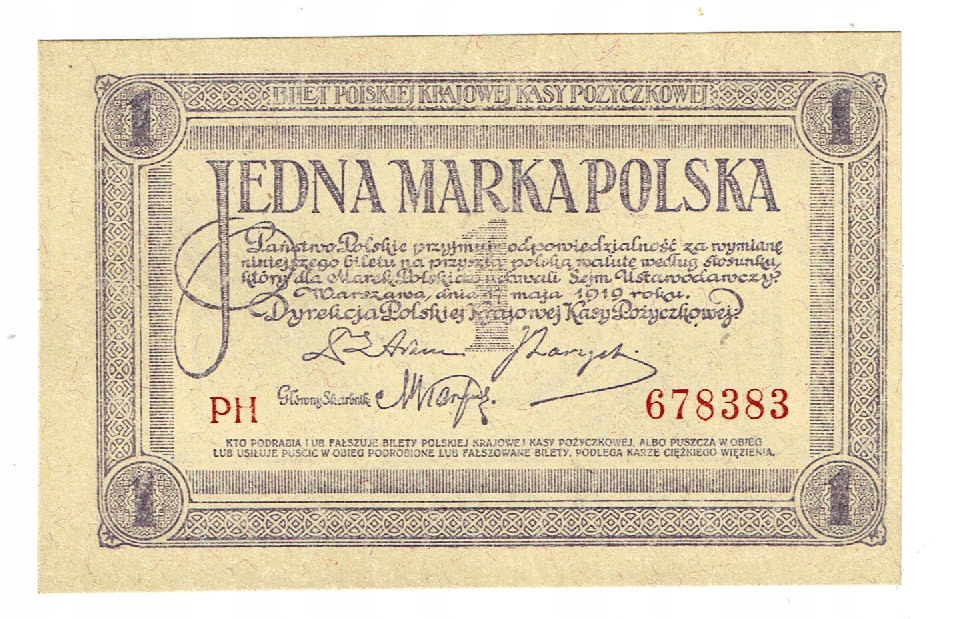 1 Marka Polska 1919! 3 sztuki kolejne UNIKAT UNC? - 13017027095 ...
