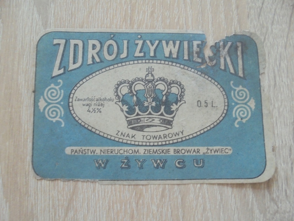 Stara etykieta browar Żywiec - 12321277751 - oficjalne archiwum Allegro