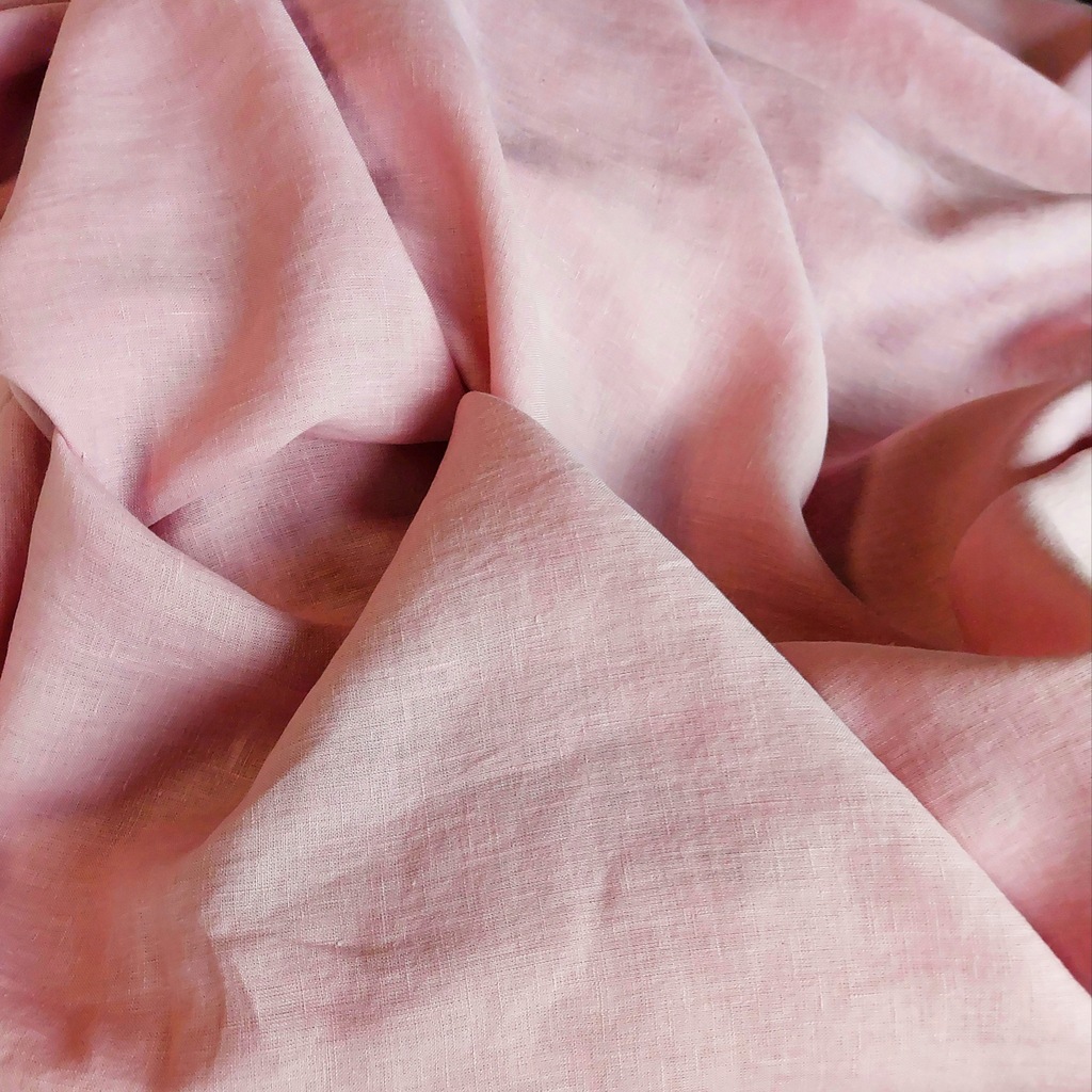 Len 100% stonewashed Len szeroki 250cm, Różowy - 11437338341 ...