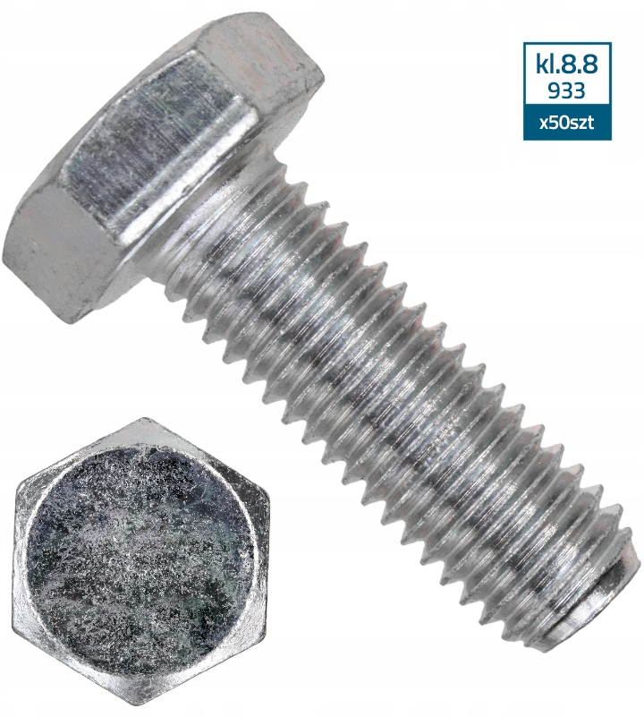 Śruba DIN 933 M10x30 klasa 8.8 stal ocynk 50 szt. - 13292949940 ...