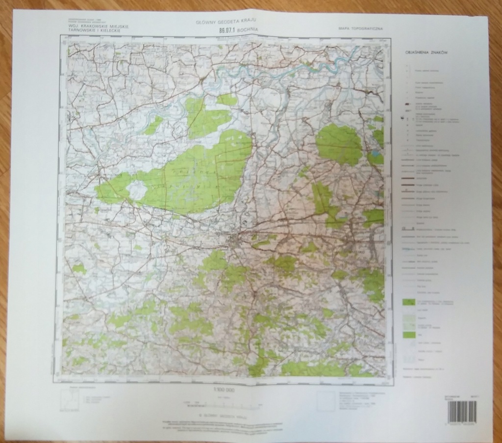BOCHNIA mapa topograficzna 1982 Niepołomice Gdów - 12411445244 ...