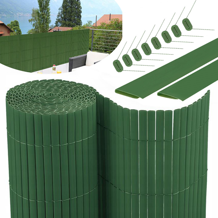 MATA MASKUJĄCA PVC NA PŁOT BALKON 100 x 500 cm MATA MASKUJĄCA OGRODZENIE - 15443073846 ...