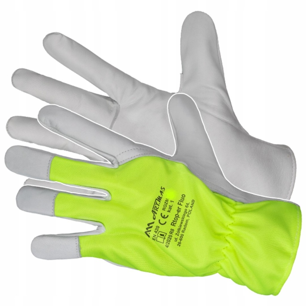 Rękawice robocze Skóra Kozia RTOP-ER FLUO Roz.10 - 12992669853 ...