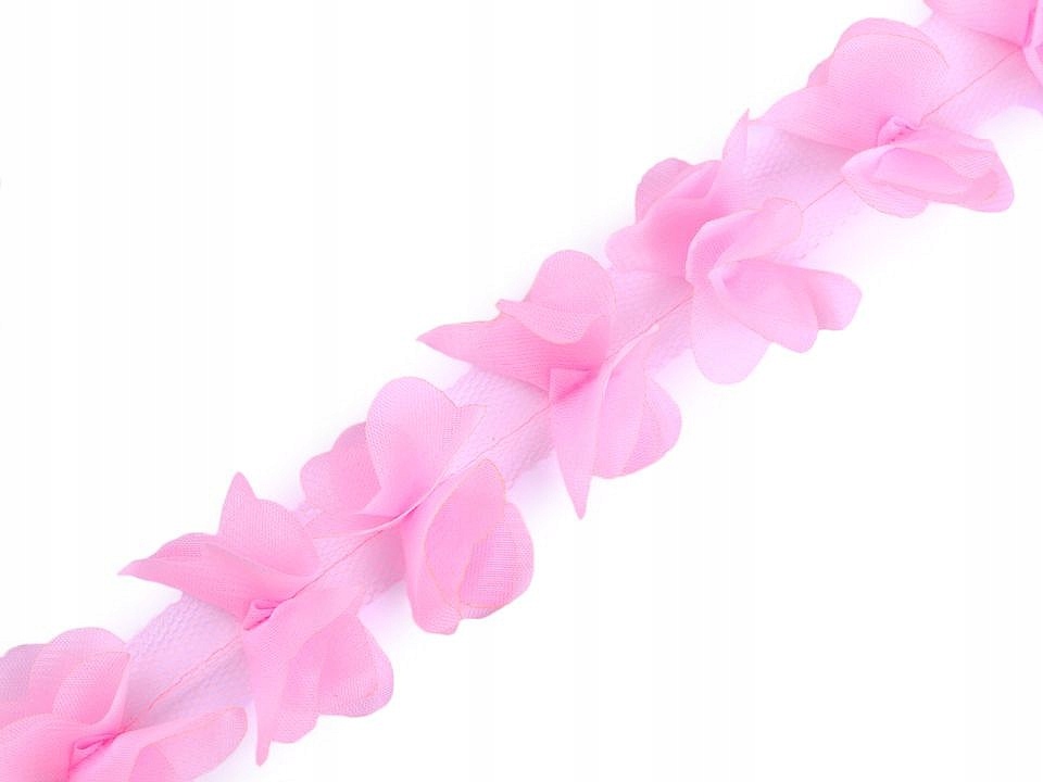 Taśma dekoracyjna kwiatki na tiulu 40mm 2m - 11058885374 - oficjalne ...