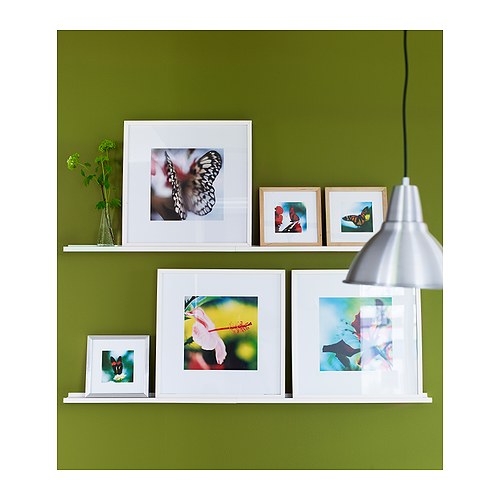 IKEA MOSSLANDA Półka na zdjęcia 55cm ŚWIECE biały - 7027881443 ...