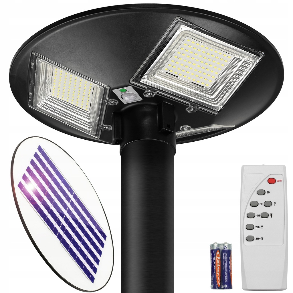 MOCNA LAMPA SOLARNA LED LATARNIA ULICZNA 300W UFO - 17252063523 - oficjalne archiwum Allegro