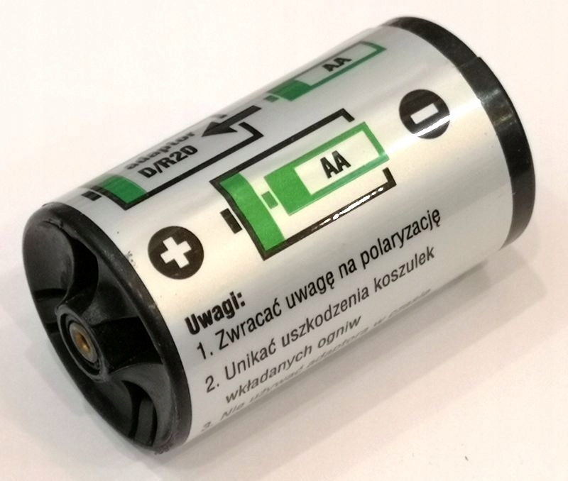 Adapter Przejściówka z baterii AA/R6 na D/R20 - 12628854442 - oficjalne ...