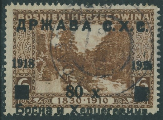Drzava SHS 1918 80 h. nadruk na 6 h. Bośnia - 13587516334 - oficjalne ...