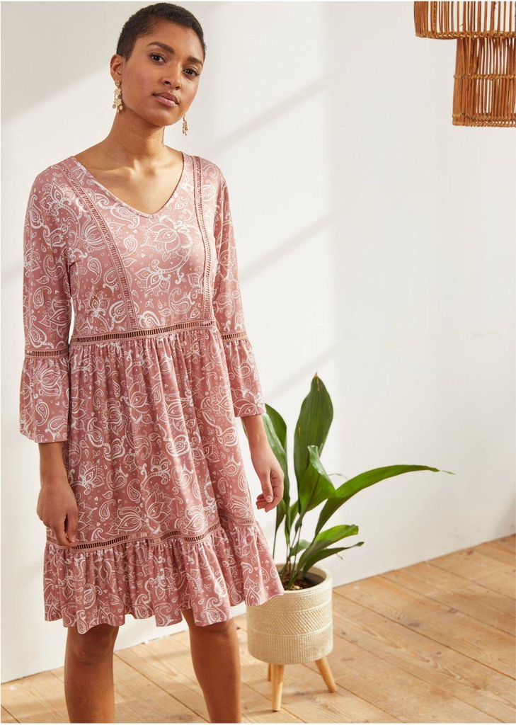 RAINBOW SUKIENKA Z FALBANAMI I KORONKĄ WZÓR 38 - 12520008543 - oficjalne archiwum Allegro