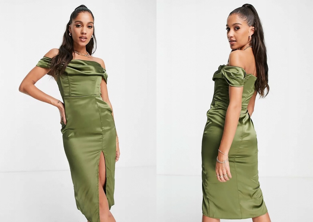 2de48 FIRST DISTRACTION SATYNOWA SUKIENKA MIDI S - 12595457505 ...