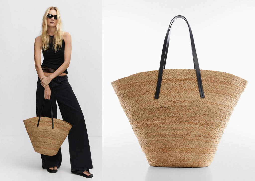 MANGO słomkowa torebka NOWA koszyk rafii OSTATNIA - 13489545227 - oficjalne archiwum Allegro