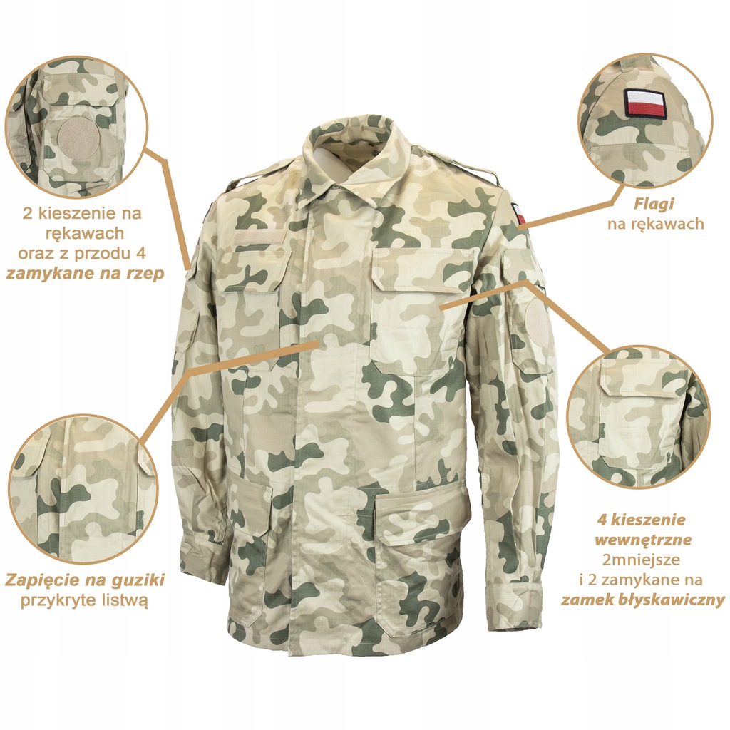 Polski Mundur Wojskowy Pustynny Wz2010 110/196/98 - 11674408869 ...