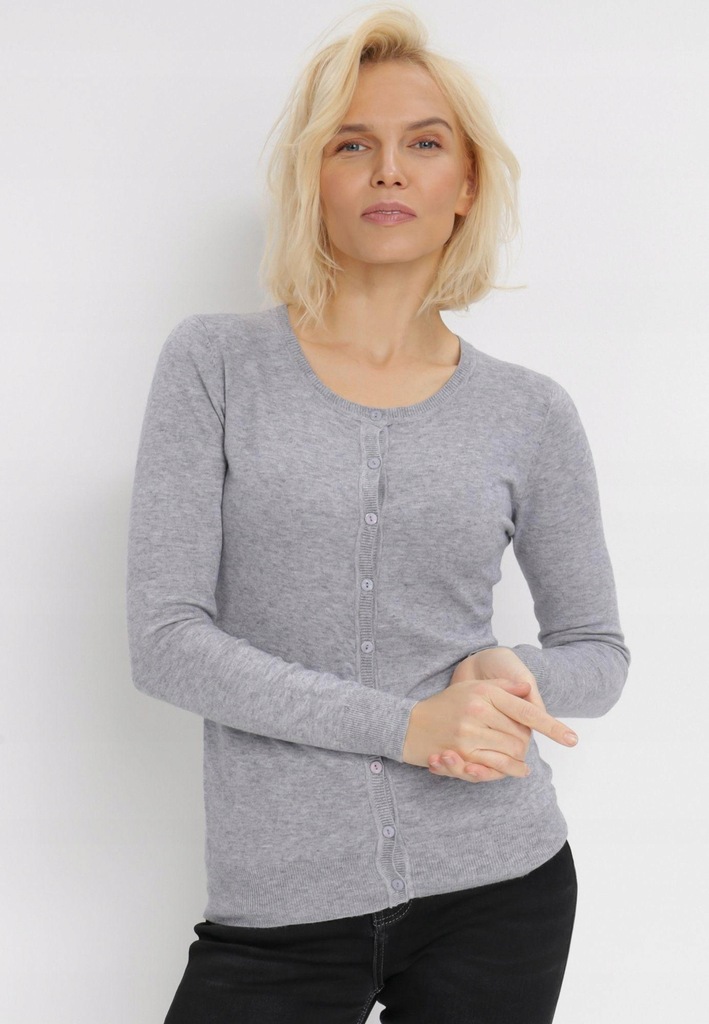 Born2Be Jasnoszary Kardigan damski M/L Całoroczny - 13964233831 ...