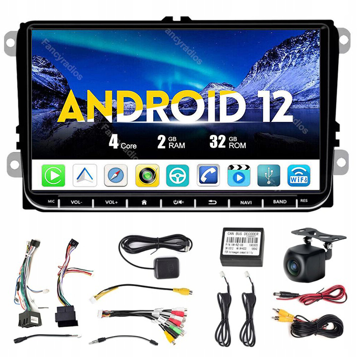 RADIO SAMOCHODOWE 2 DIN VW PASSAT B6 B7 GOLF 5 V 6 VI SEAT SKODA VOLKSWAGEN - 15512610601 ...