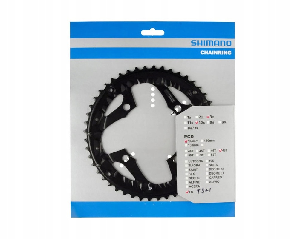 Shimano tarcza 48T AL FC-T521 104mm do 48-36-26 - 13271548532 - oficjalne archiwum Allegro