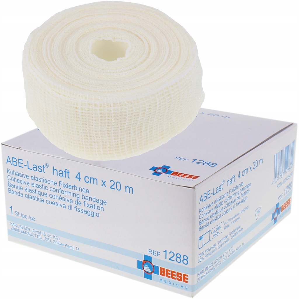 BANDAŻ ELASTYCZNY 20m 4cm OPATRUNEK BEESE 22 SZT 1288 KARTON (22 SZT ...