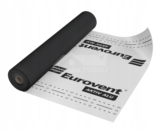 MEMBRANA PAROIZOLACYJNA EUROVENT AKTIV ALU 110 GR/M², 1,5 M. X 50 M = 75 M² - 14776381688 ...