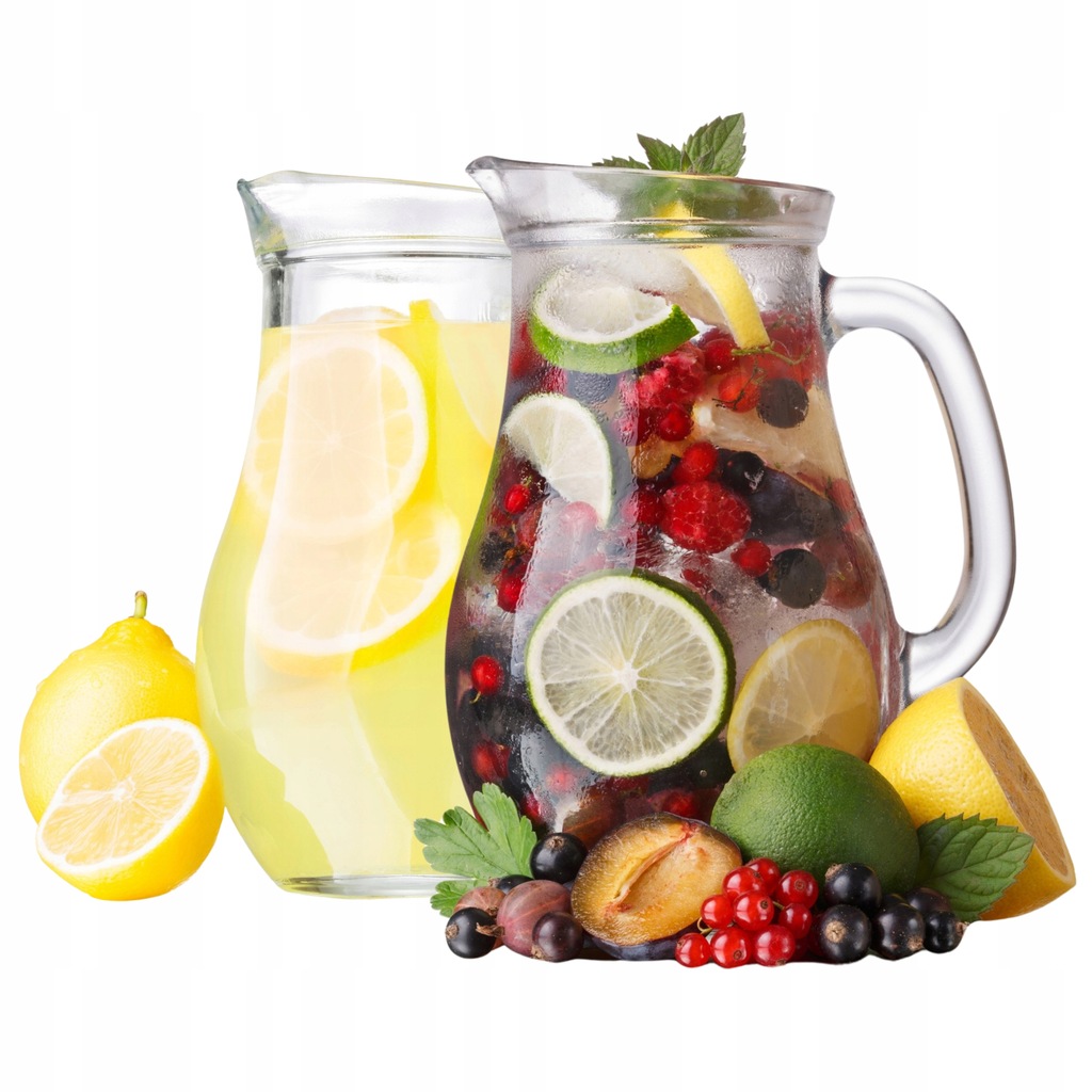 2 x DZBANEK SZKLANY NA WODĘ NAPOJE DO WODY SOKU KOMPOTU NAPOJÓW HERBATY 1, - 15731666630 ...