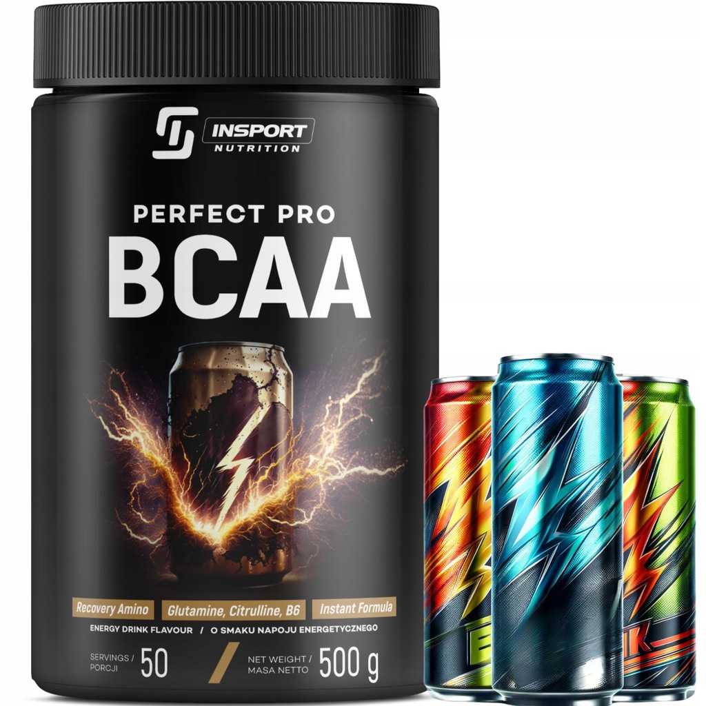 BCAA PERFECT 500g WYDOLNOŚĆ AMINOKWASY ROZGAŁĘZIONE ENERGY DRINK ...