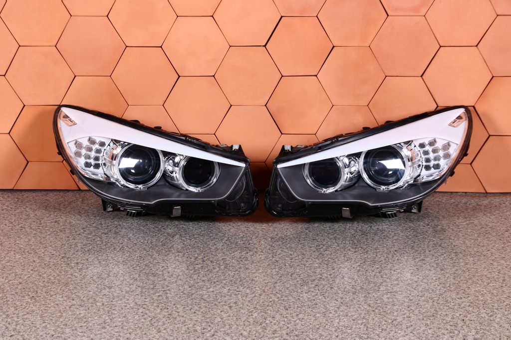 BMW 5 GT F07 LCI LAMPY PRZÓD XENON KOMPLET IDEALNE - 12900083407 ...