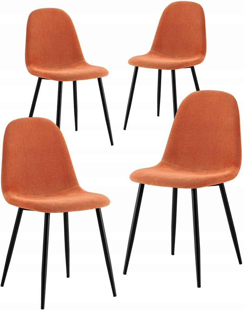 Zestaw 4 krzeseł Bella tkanina metal BRIGROS S424 - 13478494547 ...