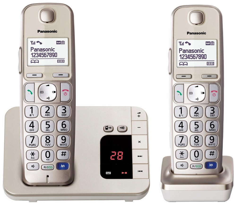 Panasonic. Telefon bezprzewodowy dla seniora 2 słuchawki, INTERKOM ...
