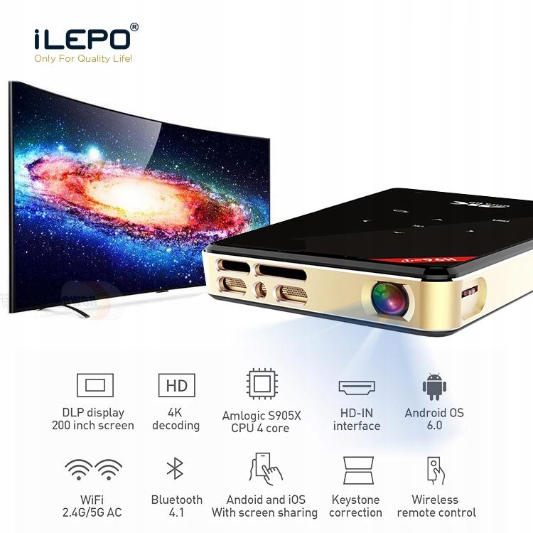 Mini projektor 4K DLP-H96 NOWY MEGA PROMOCJA ! - 7911861940 - oficjalne ...