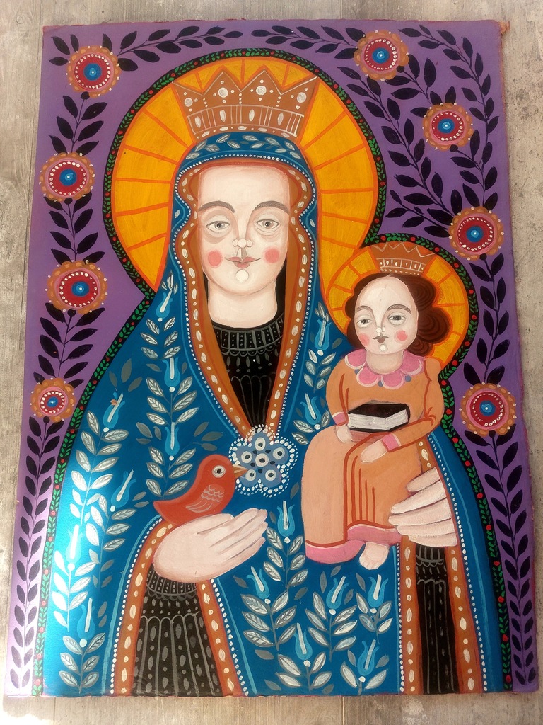 duża ikona ludowa Matka Boska nr 6 - 11272827615 - oficjalne archiwum ...