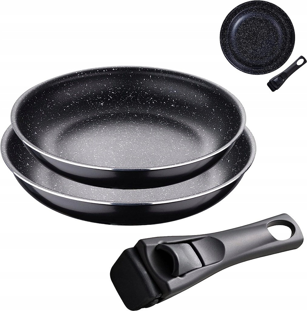 Zestaw Patelni Bergner Click & Cook Black Edition - 14930898873 ...