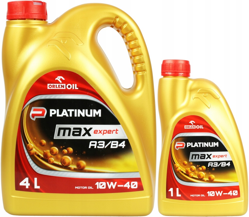 ORLEN PLATINUM MAX EXPERT 10W40 4L+1L = 5L ZESTAW A3/B4 ZAWIESZKA GRATIS - 14645396236 ...