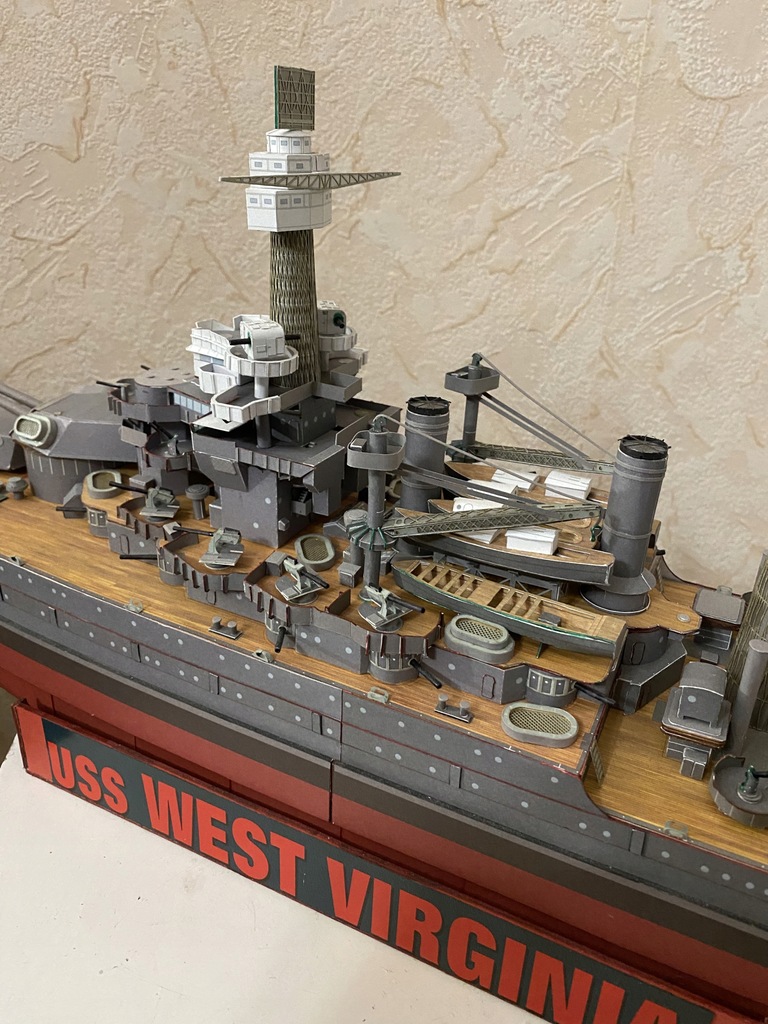 USS West Virginia - Model kartonowy - Skala: 1:200 - 13185092269 ...