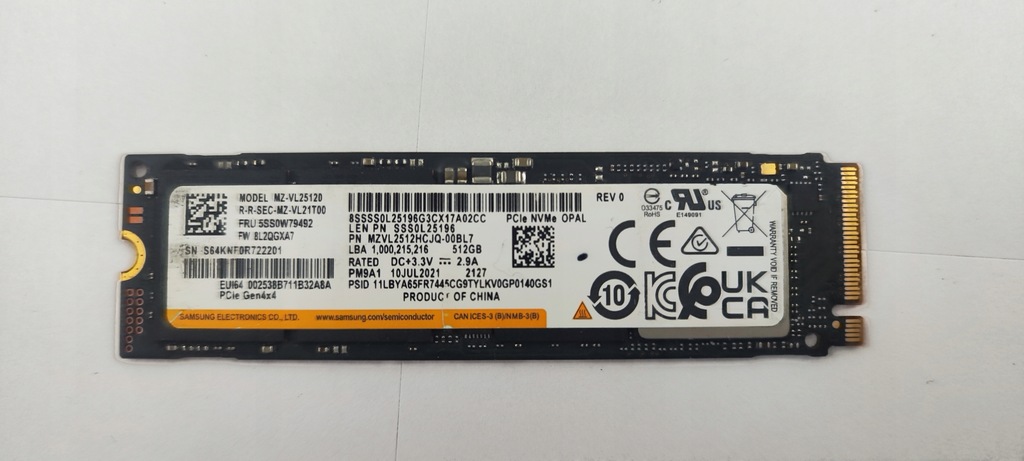 SSD Samsung 512gb PM991 M.2 PCIe NVMe MZ-VLQ5120 - 13035804889 ...