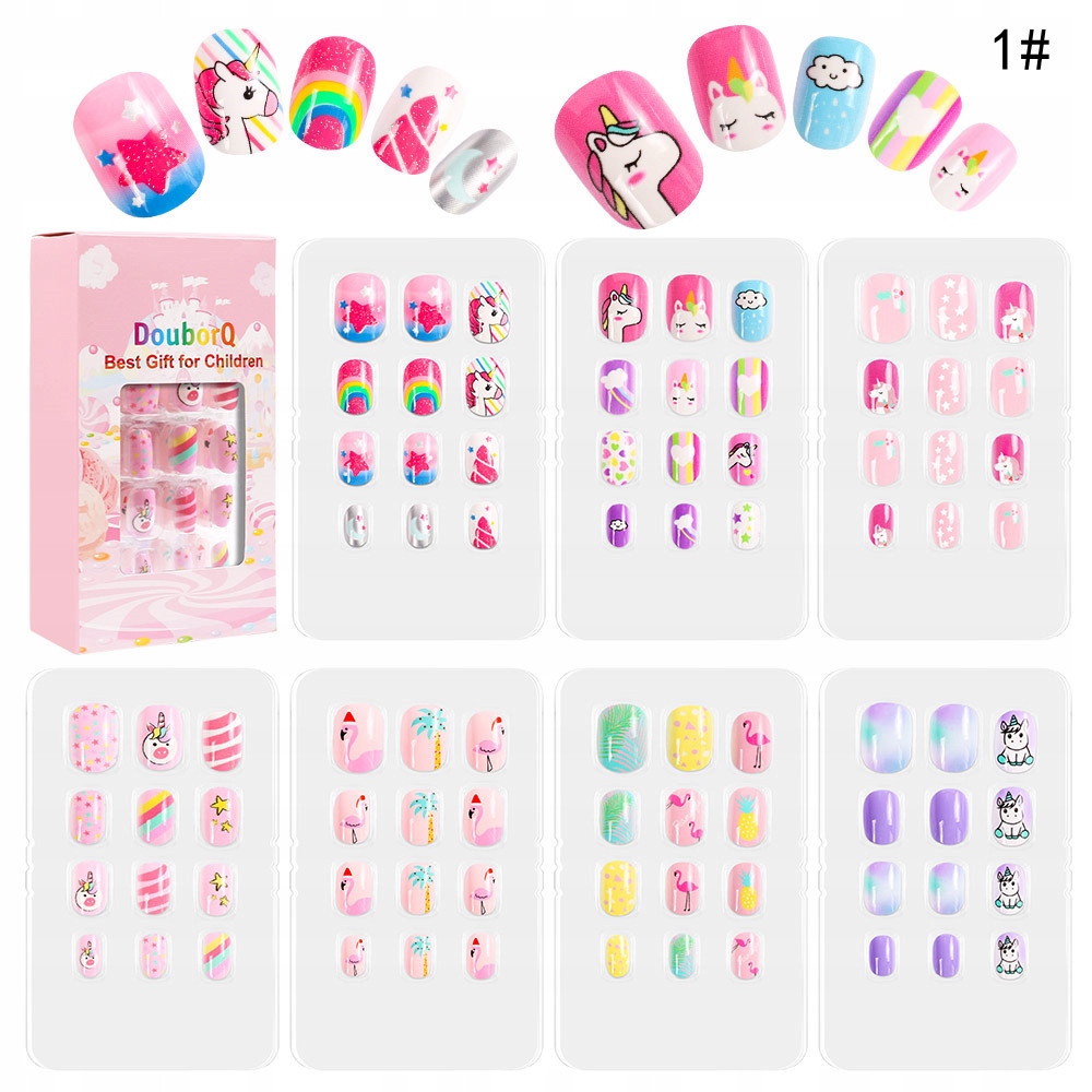 84 sztuk dla dzieci piękne tipsy zdejmowane pazno - 12794801578 ...