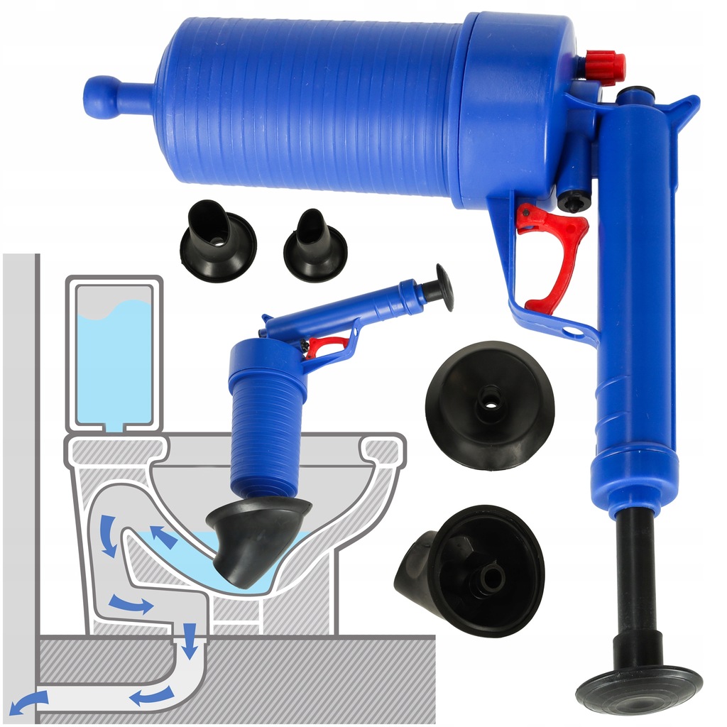 Pistolet do udrażniania przepychacz wc rur toalet - 13843621955 ...