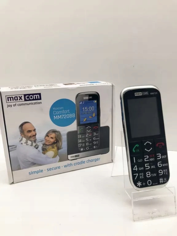 TELEFON DLA SENIORA MAXCOM MM720BB KOMPLET - 12631058658 - oficjalne archiwum Allegro
