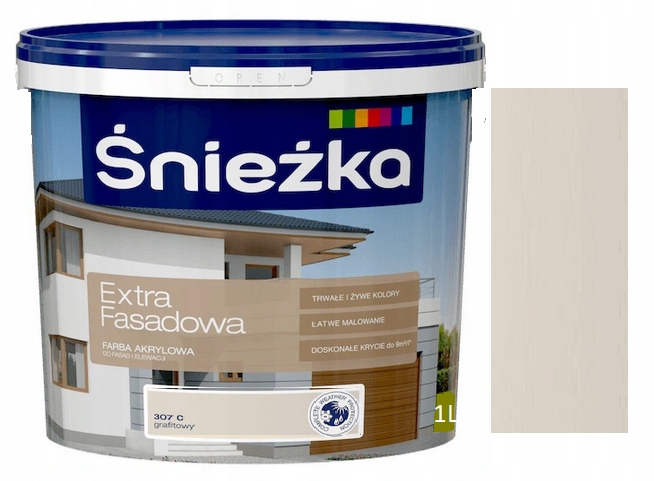 ŚNIEŻKA EXTRA FASADOWA ELEWACYJNA GRAFIT 307C 1L - 10887317062 - oficjalne archiwum Allegro