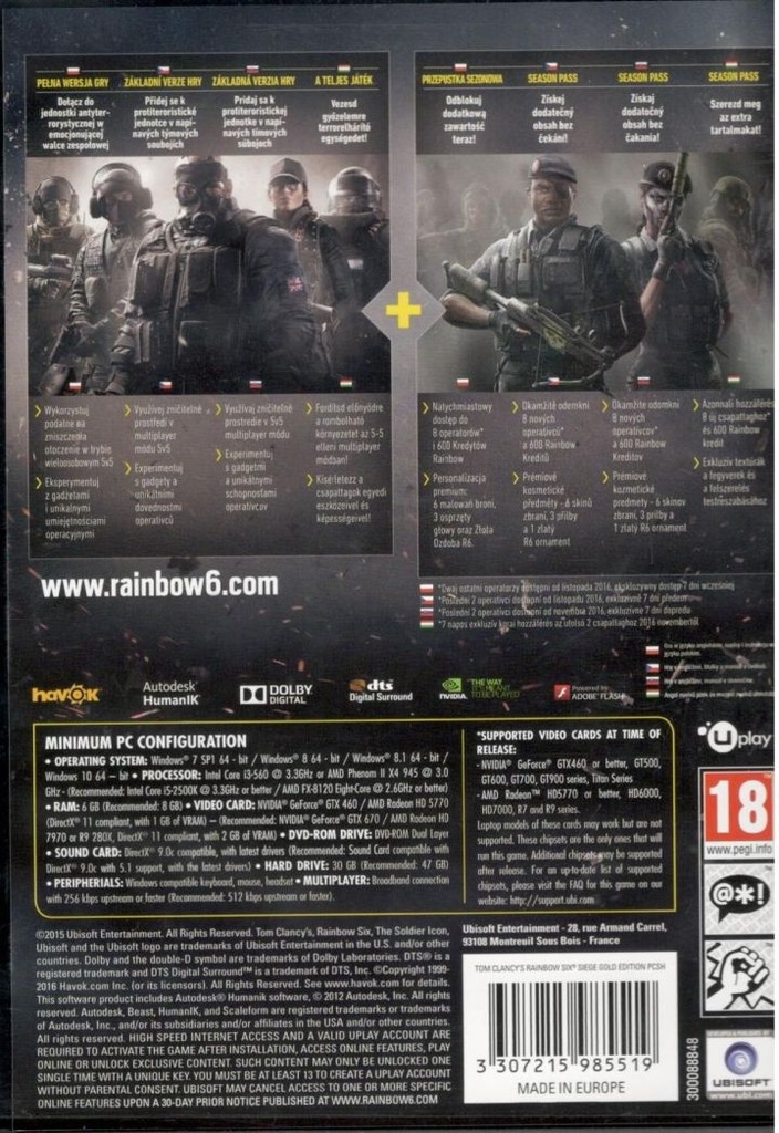 Купить Tom Clancy's Rainbow Six Siege Gold Ed. КОРОБКА: отзывы, фото и ...